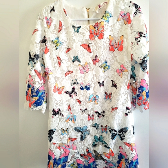 Tops | Nwt Butterfly White Lace Tunic Top Size Medium | Poshmark